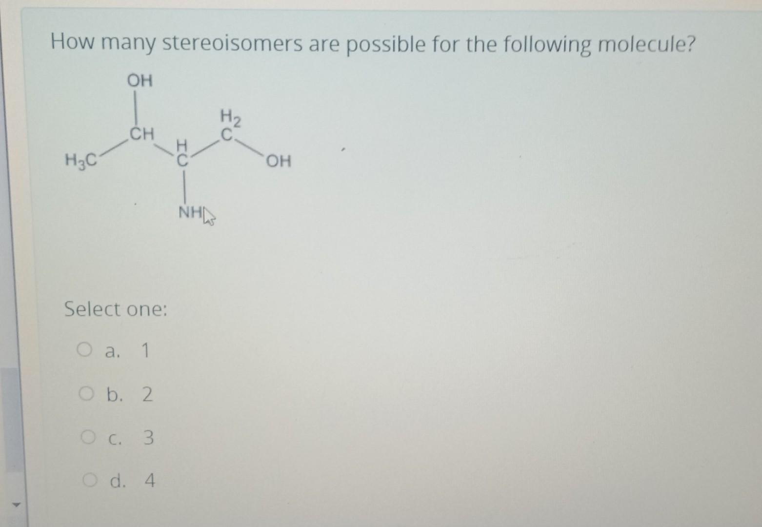 Solved How many stereoisomers are possible for the following | Chegg.com