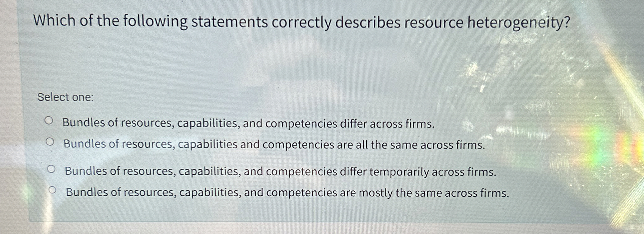 Solved Which of the following statements correctly describes | Chegg.com