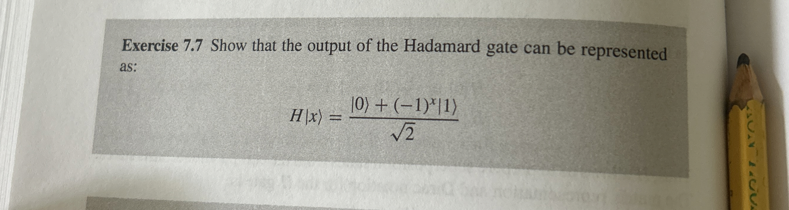 Solved Exercise 7.7 ﻿Show that the output of the Hadamard | Chegg.com