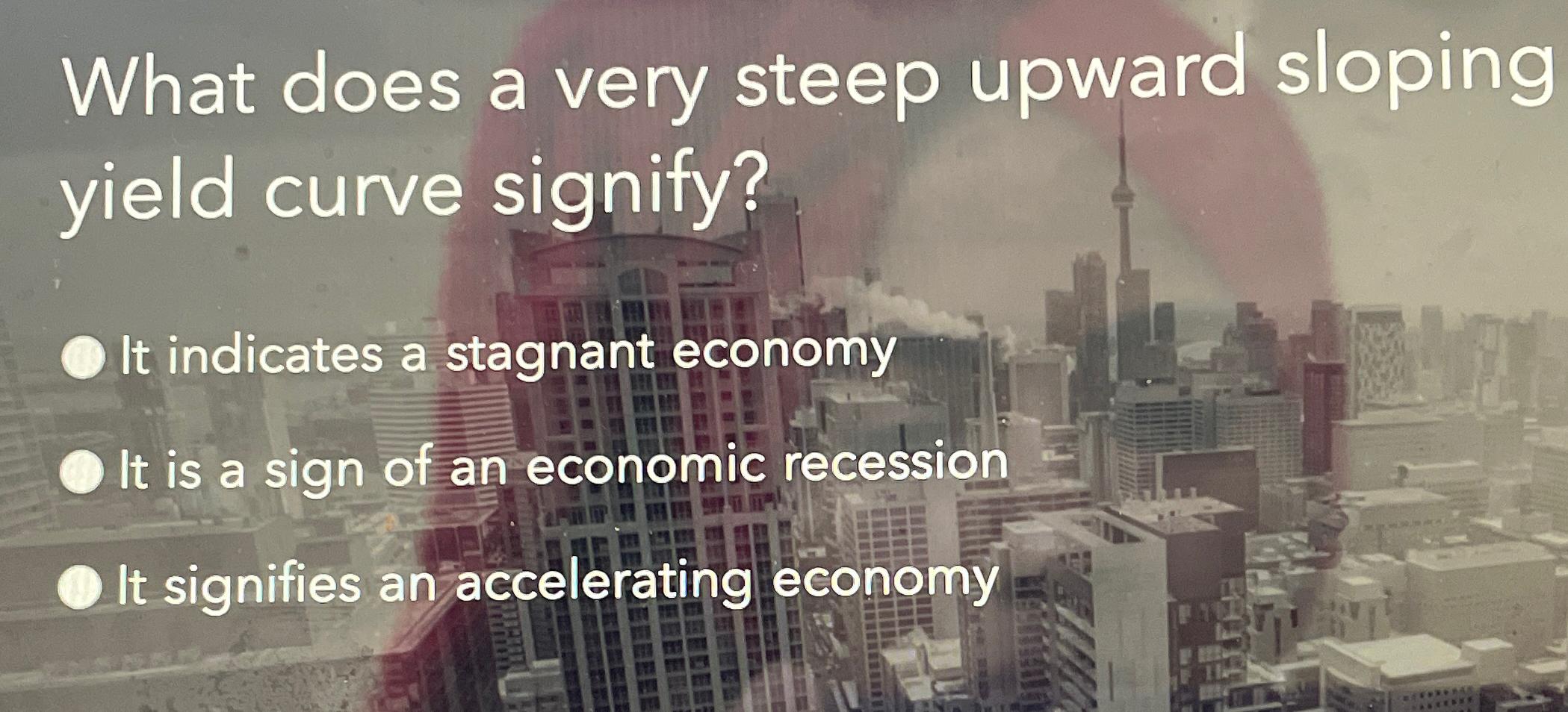 Solved What does a very steep upward sloping yield curve | Chegg.com