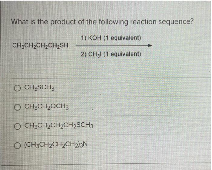 Solved What is the product of the following reaction | Chegg.com