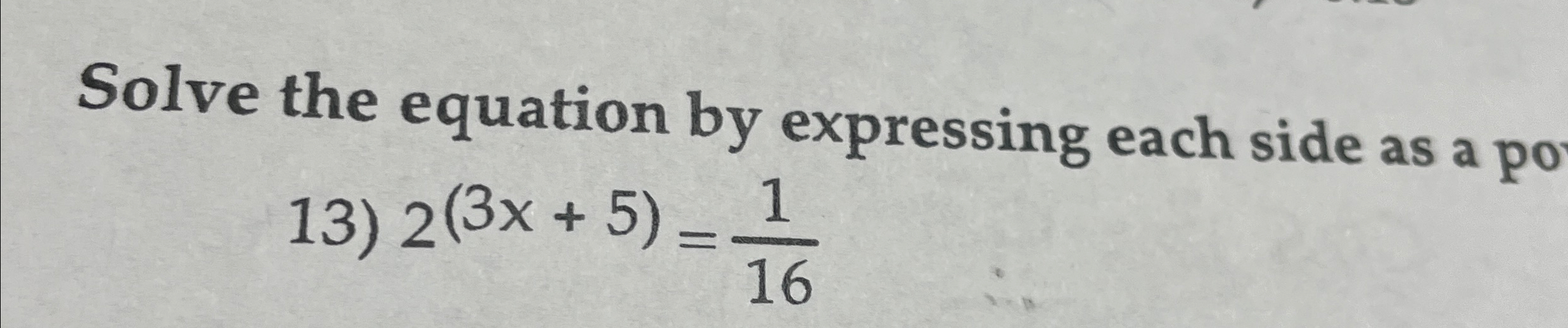 Solved Solve the equation by expressing each side as a | Chegg.com