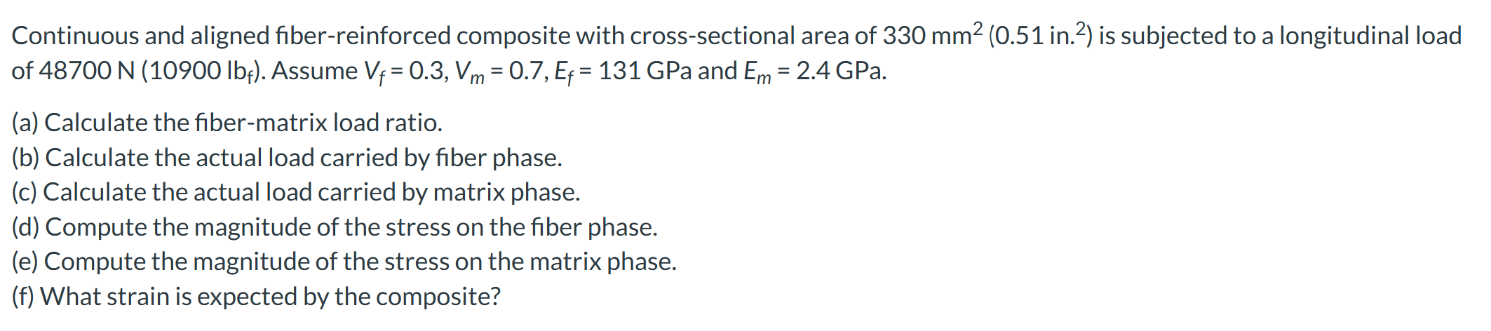 Solved Continuous and aligned fiber-reinforced composite | Chegg.com