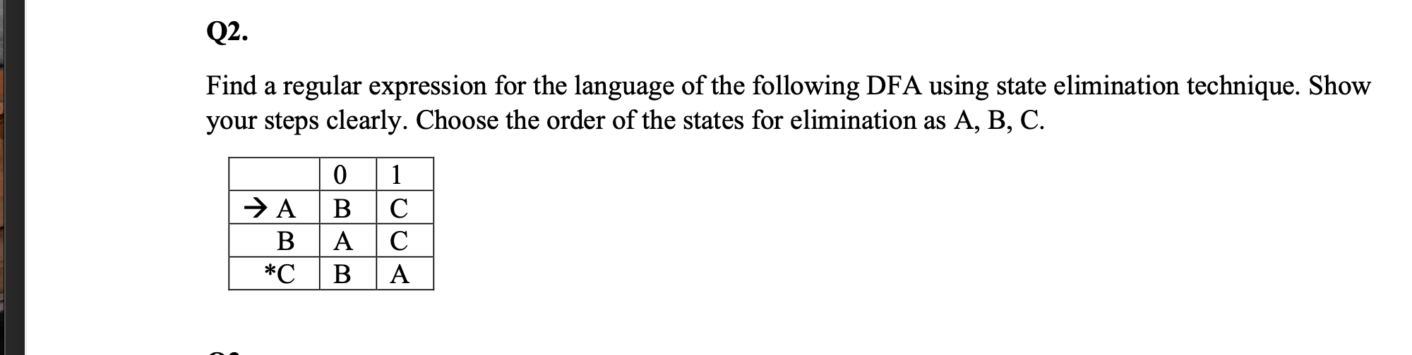 Solved Q2. ﻿Find a regular expression for the language of | Chegg.com