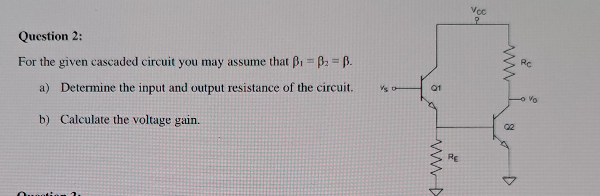 Solved For the given cascaded circuit you may assume that | Chegg.com