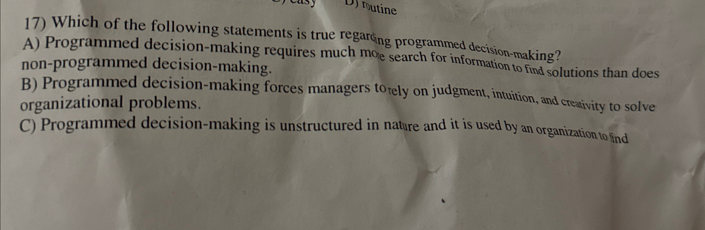 Solved Which of the following statements is true regarcing | Chegg.com