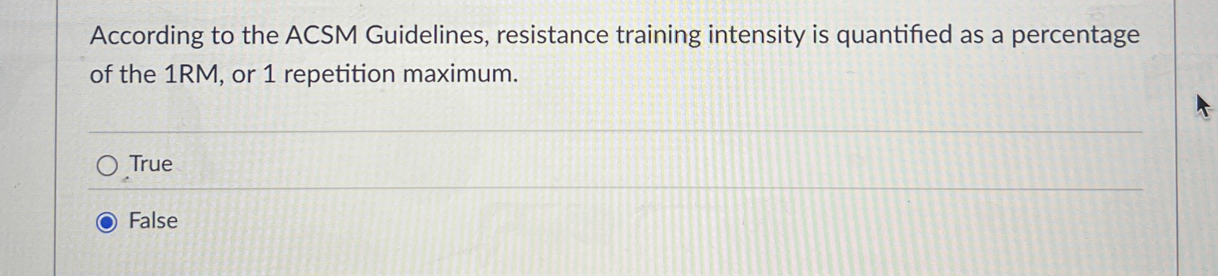 Solved According to the ACSM Guidelines, resistance training | Chegg.com