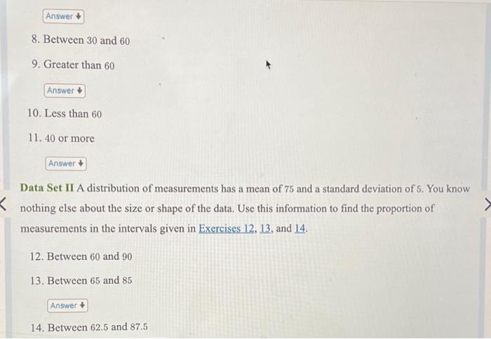 Solved Answer 8. Between 30 and 60 9. Greater than 60 Answer | Chegg.com