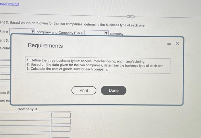 Solved Hirements. 2. Based Data tablet 2. Based on the data | Chegg.com