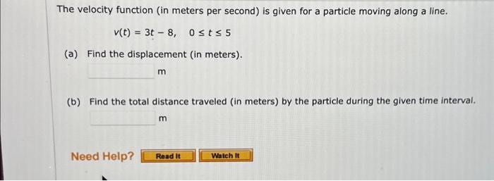 Solved The velocity function (in meters per second) is given | Chegg.com