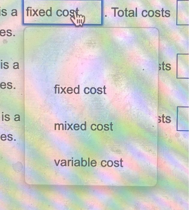 Solved The following chart shows three different costs: Cost | Chegg.com