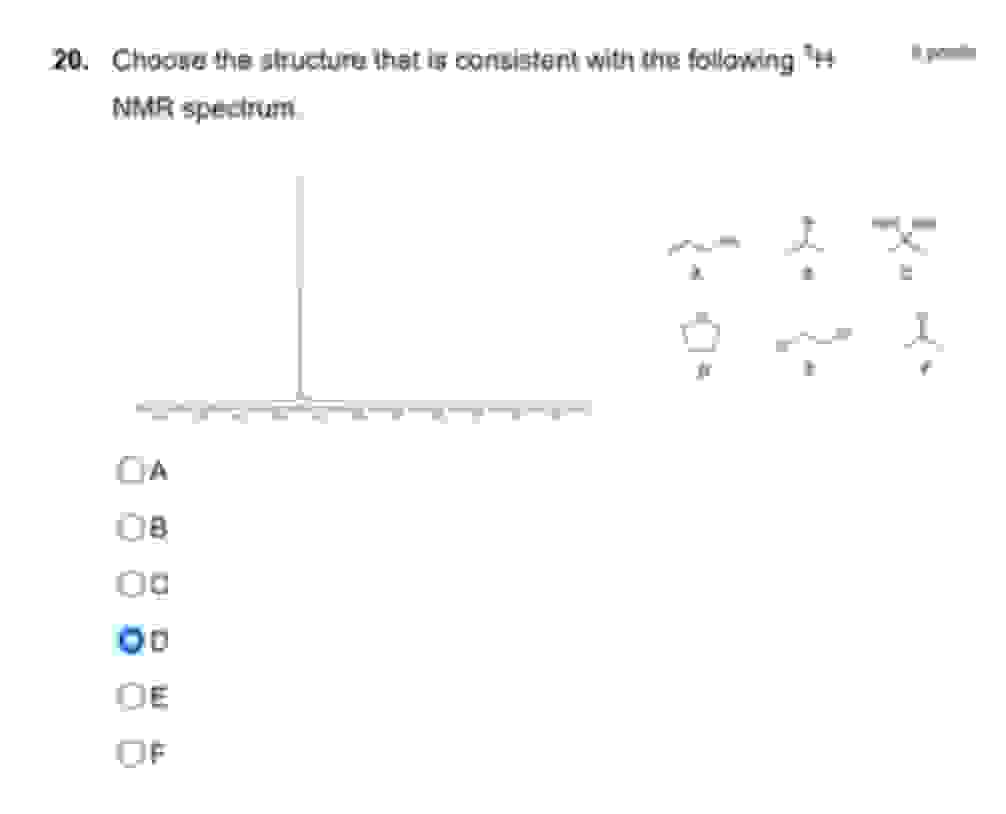 Solved Choose the structure that is consistent with the | Chegg.com