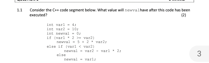 Solved 1 1 consider The C code Segment Below What Value