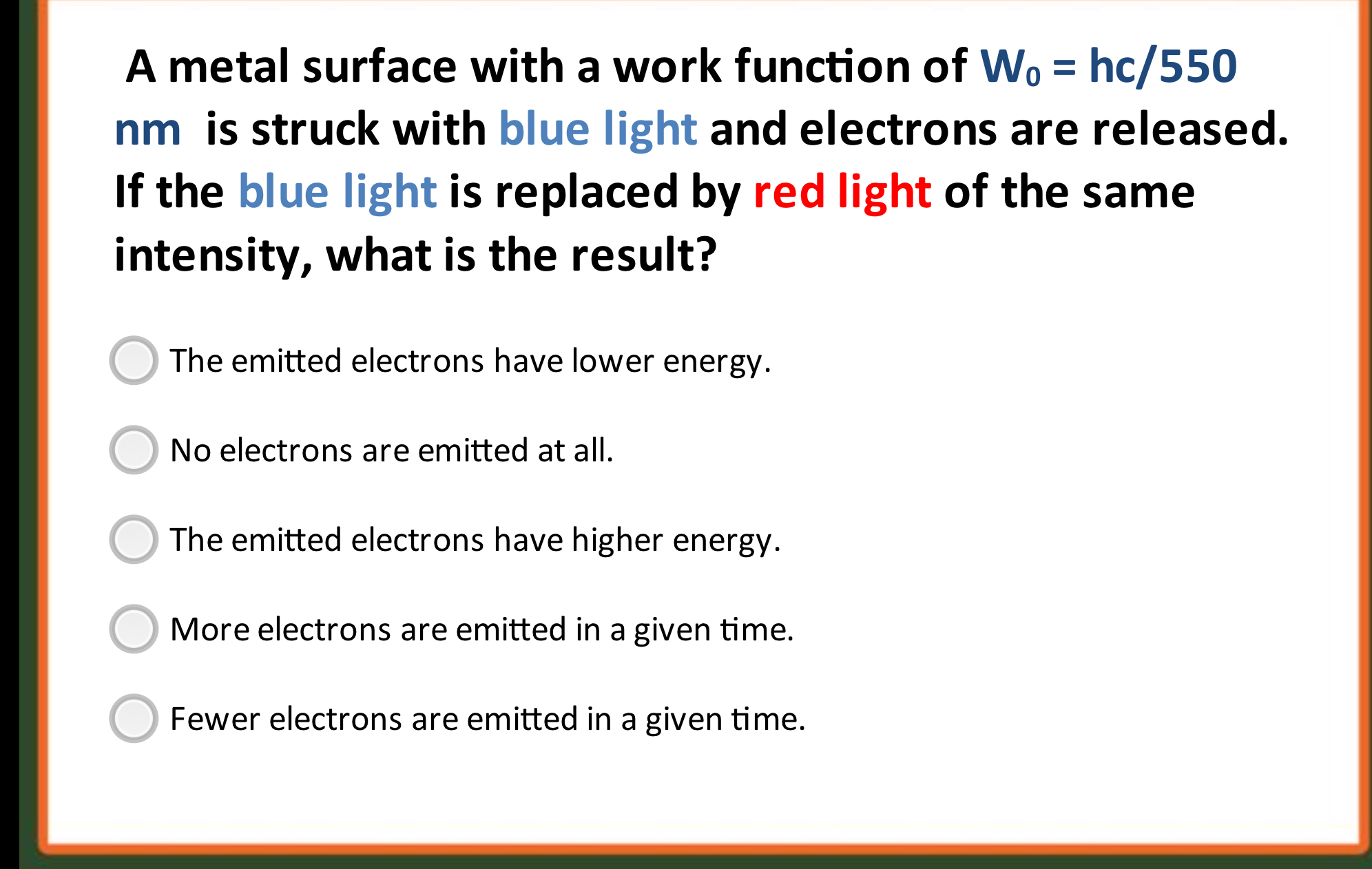Solved The cutoff frequency for light in the photoelectric | Chegg.com