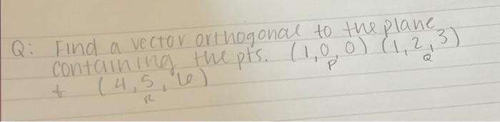 Solved Find a vector orthogonal to the plane containing the | Chegg.com