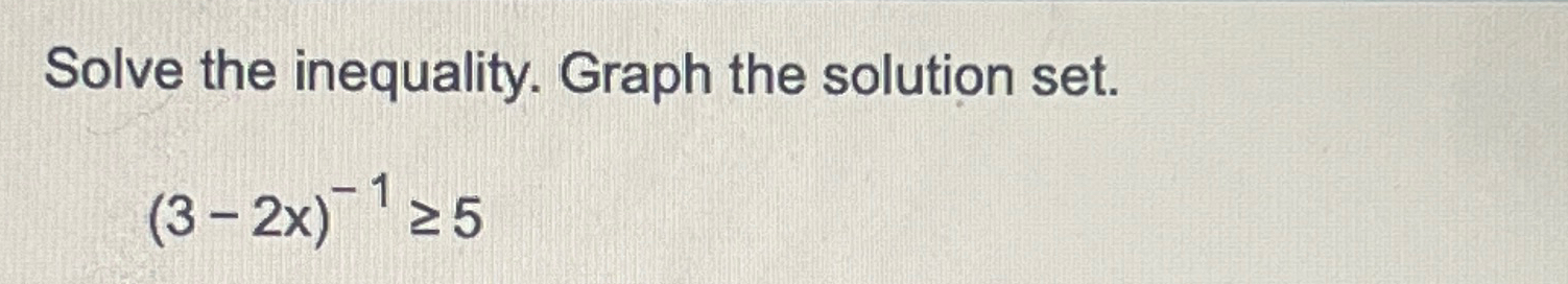 Solved Solve the inequality. Graph the solution | Chegg.com
