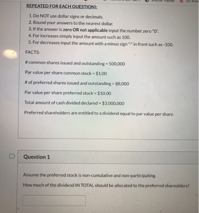 Solved W UC Knoy J. Shuttle Tracker REPEATED FOR EACH | Chegg.com