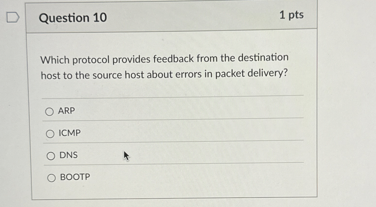 Solved Question 101 ﻿ptsWhich protocol provides feedback | Chegg.com