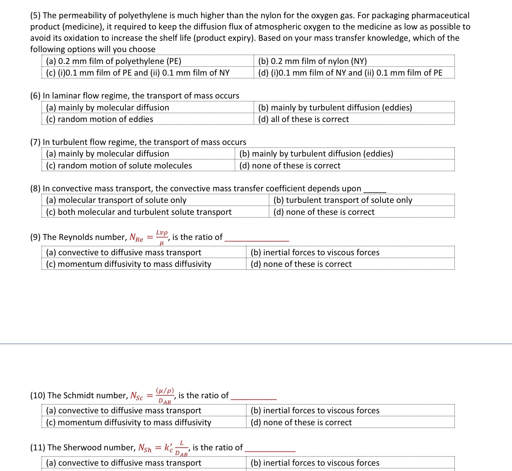 (5) ﻿The permeability of polyethylene is much higher | Chegg.com
