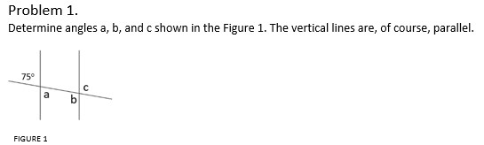 Solved Problem 1.Determine angles a,b, ﻿and c ﻿shown in the | Chegg.com