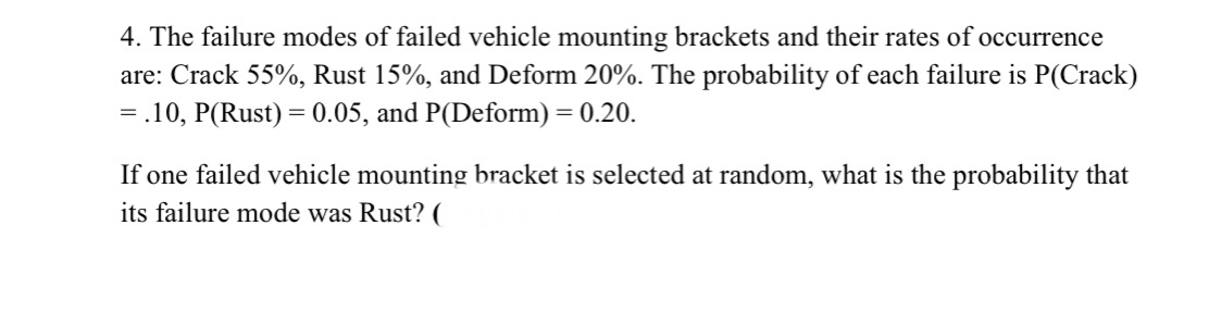 Solved The failure modes of failed vehicle mounting brackets | Chegg.com