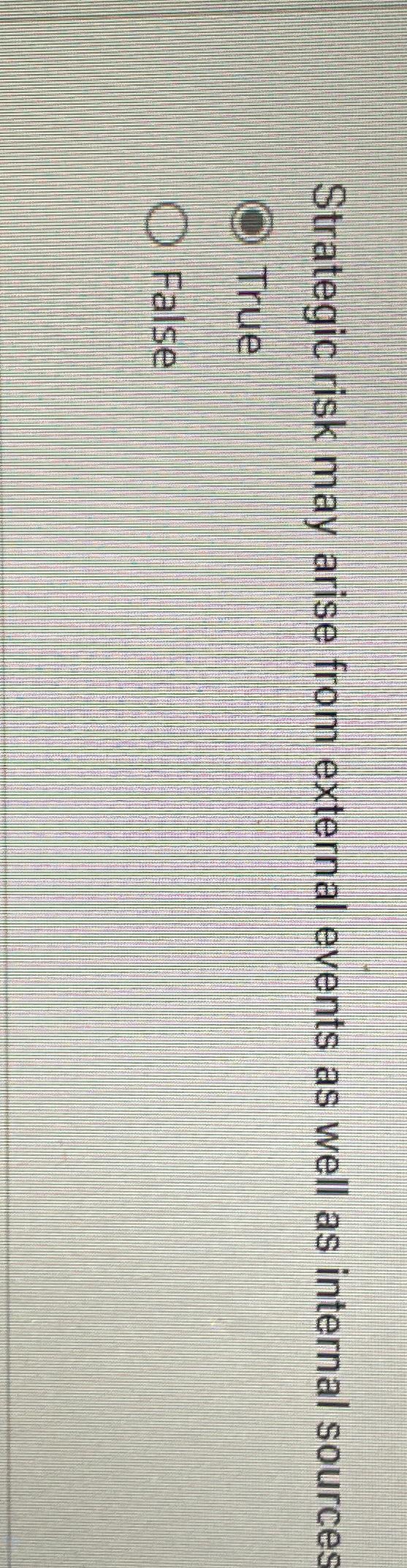 Solved Strategic risk may arise from external events as well | Chegg.com