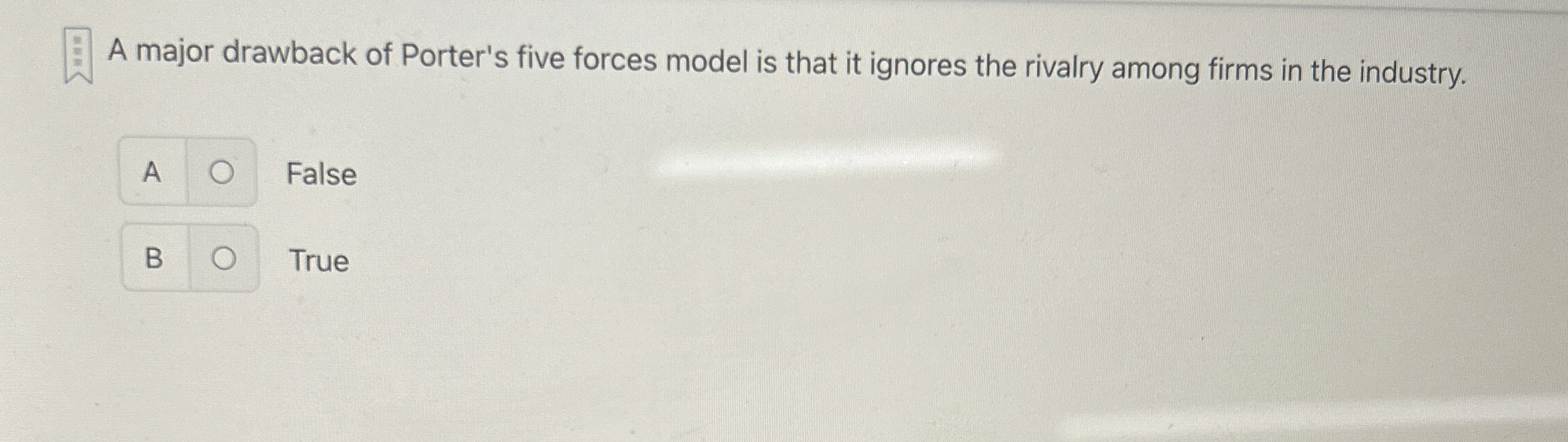 Solved A major drawback of Porter's five forces model is | Chegg.com