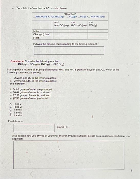 Solved Chemists refor to the reactant which limits the | Chegg.com