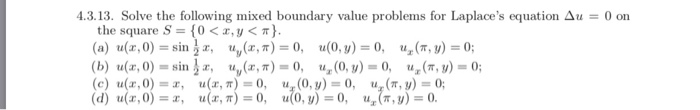 Solved 4 3 13 Solve The Following Mixed Boundary Value