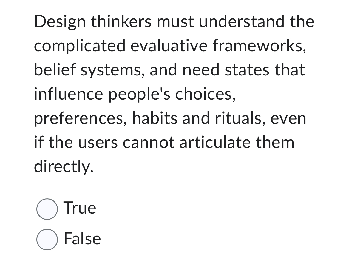 Solved Design thinkers must understand the complicated | Chegg.com