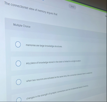 Solved The connectionist view of memory argues | Chegg.com