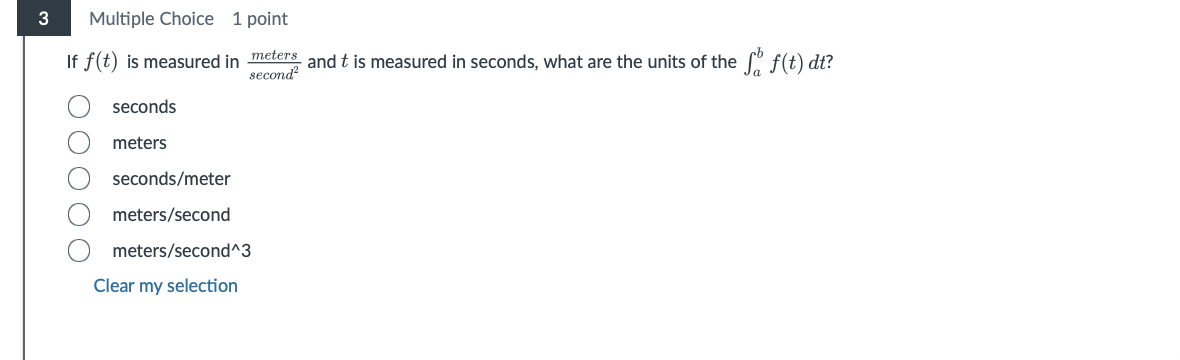 Solved 3, ﻿Multiple Choice 1 ﻿pointIf f(t) is ﻿measured | Chegg.com