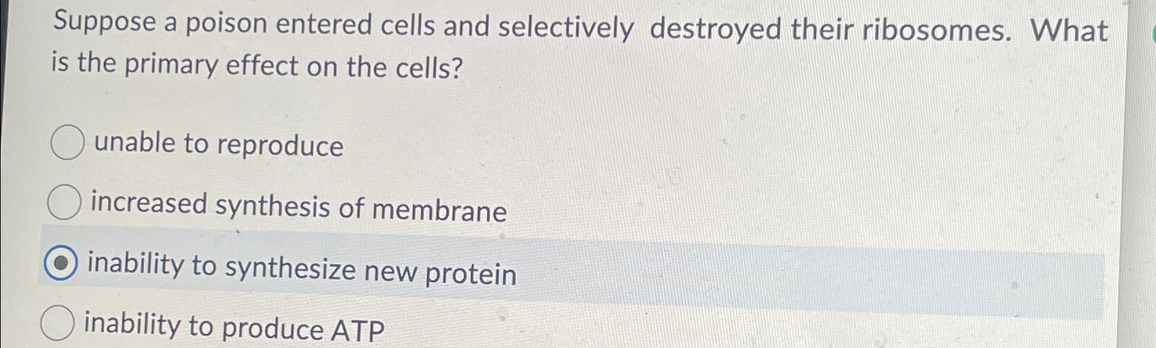 Solved Suppose a poison entered cells and selectively | Chegg.com