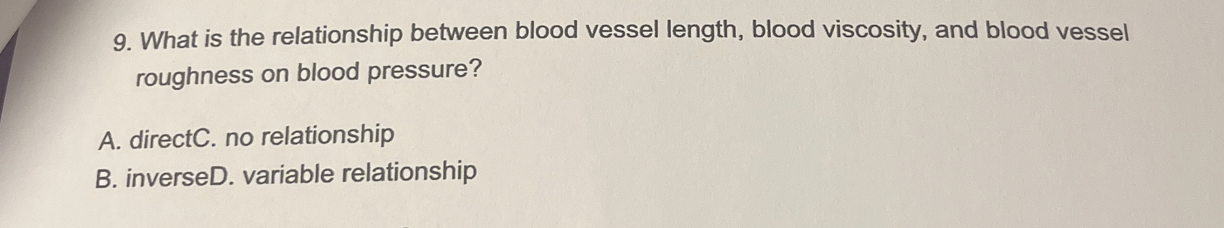 Solved What is the relationship between blood vessel length, | Chegg.com