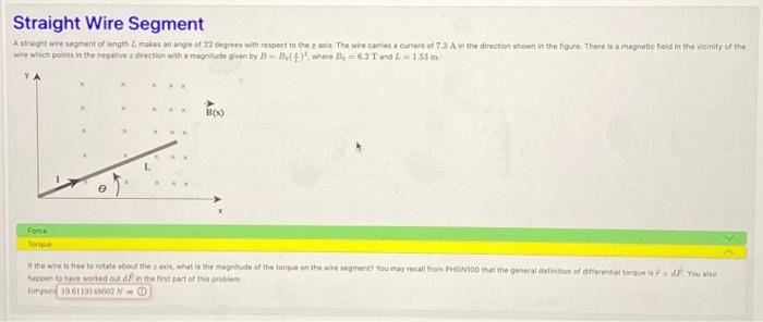 Solved Straight Wire Segment A straight wire segment of | Chegg.com