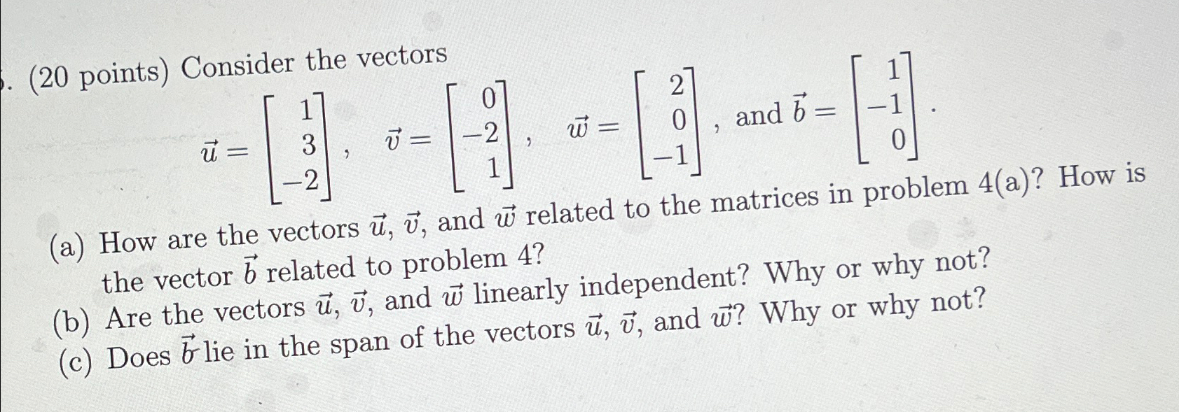 Solved (20 ﻿points) ﻿Consider the | Chegg.com