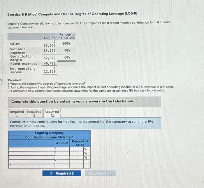 Solved Exercise 6-9 (Algo) Compute and Use the Degree of | Chegg.com