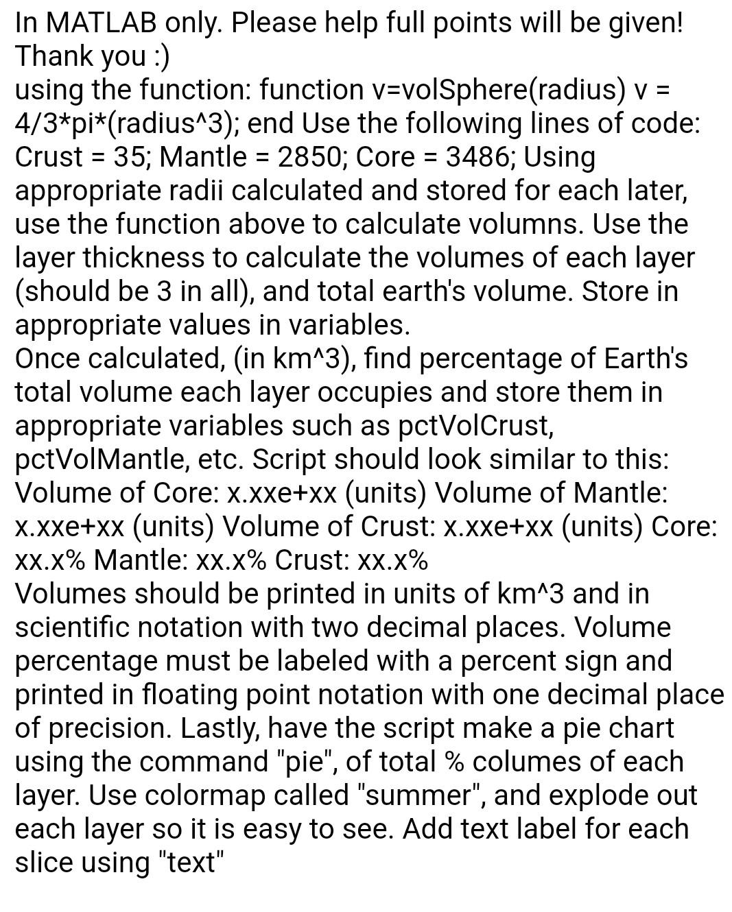Solved In MATLAB only. Please help full points will be | Chegg.com