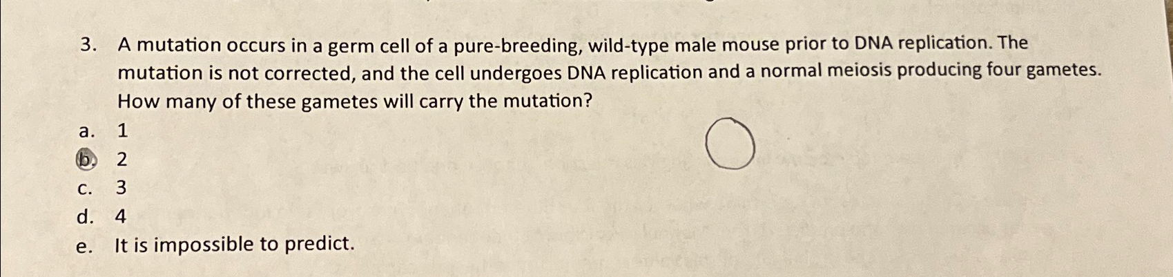 Solved A mutation occurs in a germ cell of a pure-breeding, | Chegg.com