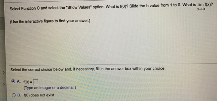 Solved Select Function and select the "Show Values" option. | Chegg.com