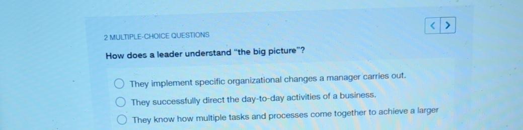 Solved 2 ﻿MULTIPLE-CHOICE QUESTIONSHow does a leader | Chegg.com