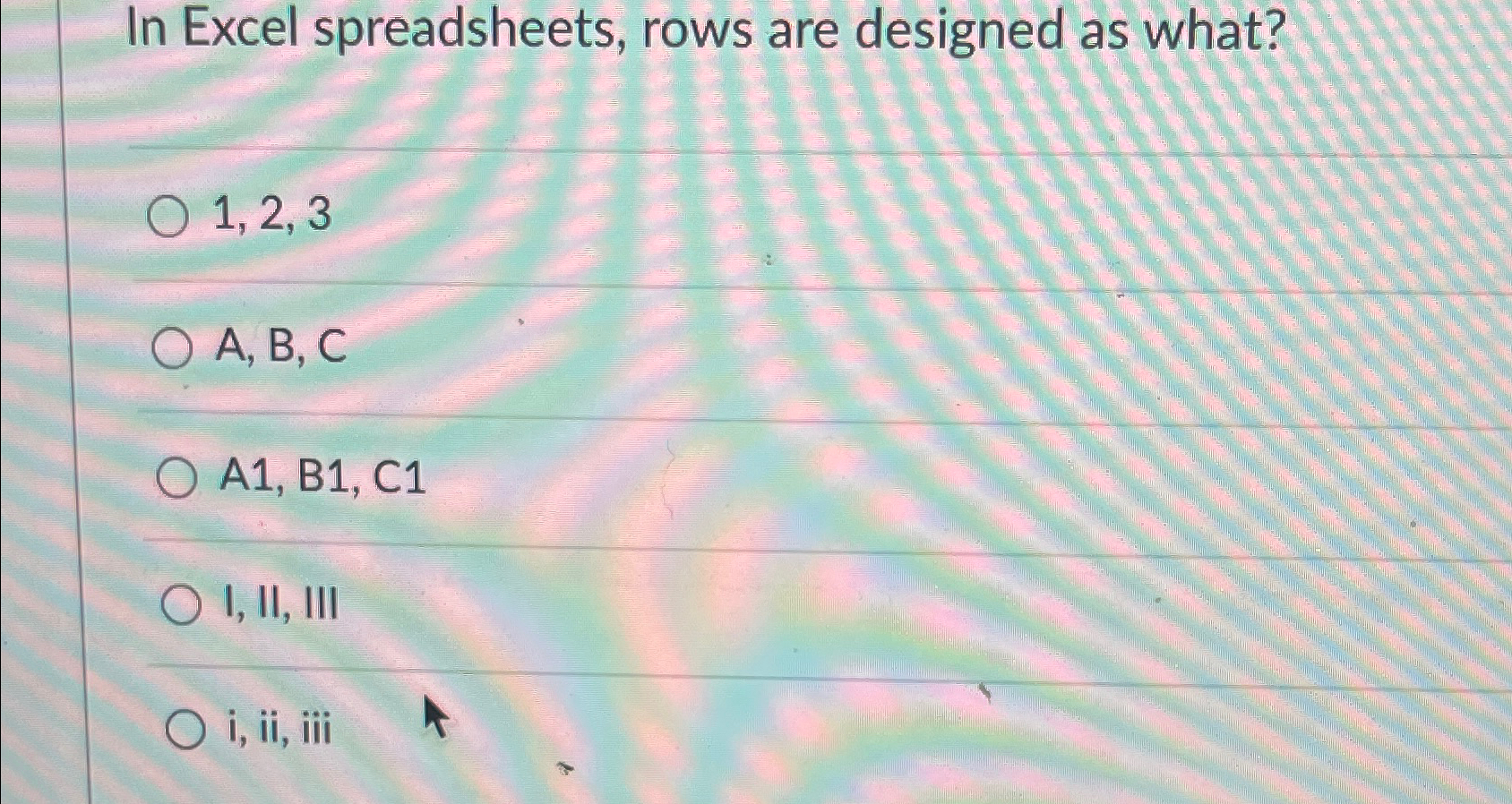 Solved In Excel spreadsheets, rows are designed as | Chegg.com