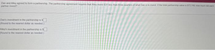 Solved parther invest? Danis irterstitent on the partherstip | Chegg.com