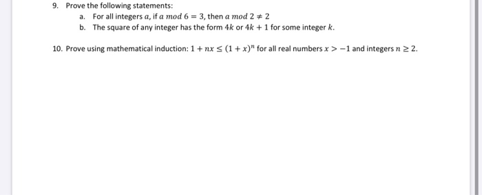 Solved 9. Prove the following statements: a. For all | Chegg.com