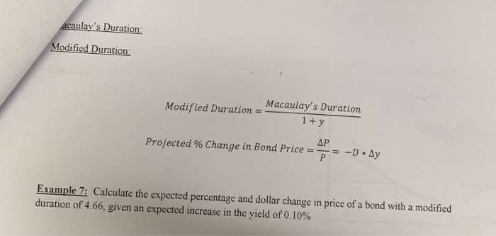 Solved acaulay's Duration: Modified Duration: Macaulay's | Chegg.com