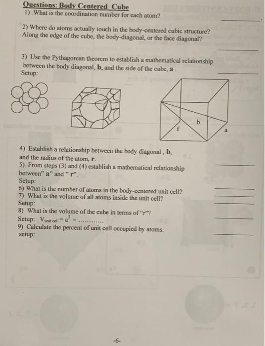 Solved Questions Body Centered Cube 1 What Is The