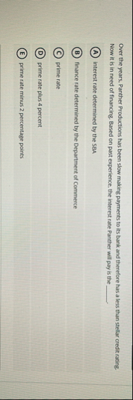 Solved Over the years. Panther Productions has been slow | Chegg.com