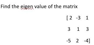 Solved Find the eigen value of the matrix | Chegg.com