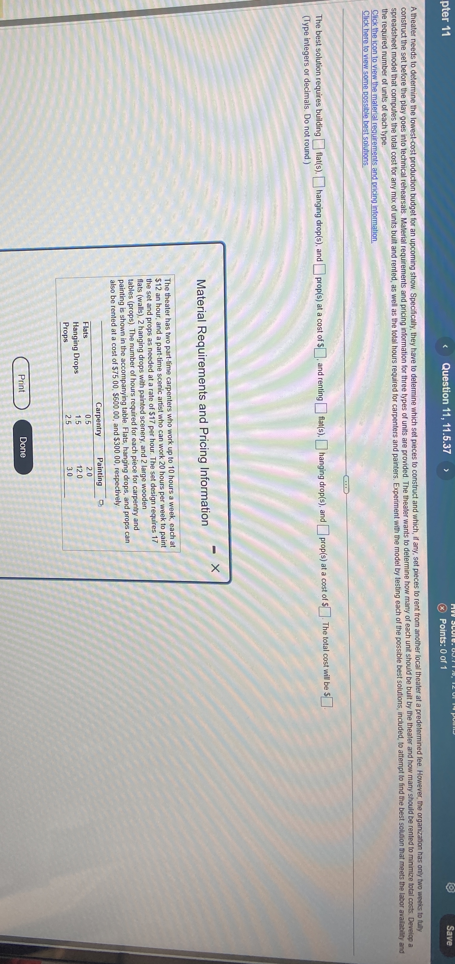 Solved pter 11Question 11, 11.5.37Points: 0 ﻿of 1the | Chegg.com