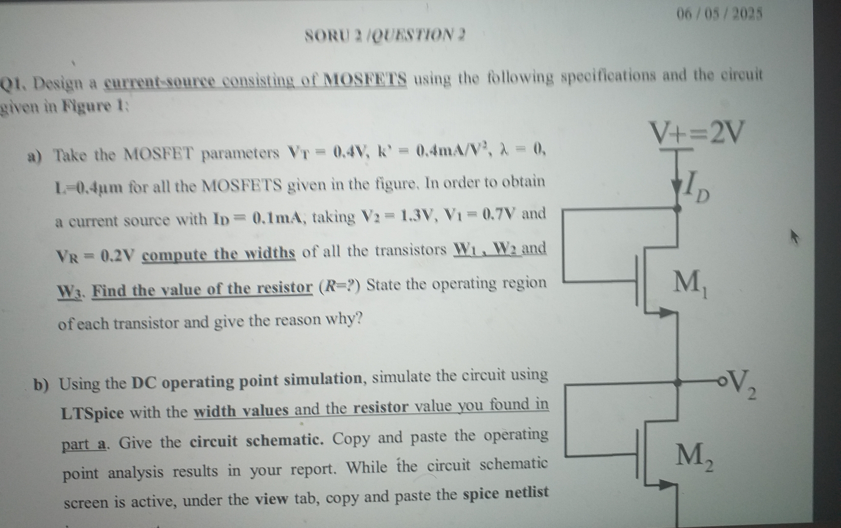 0605?2025SORU 2 /QUESTION?Q1. ﻿Design a | Chegg.com